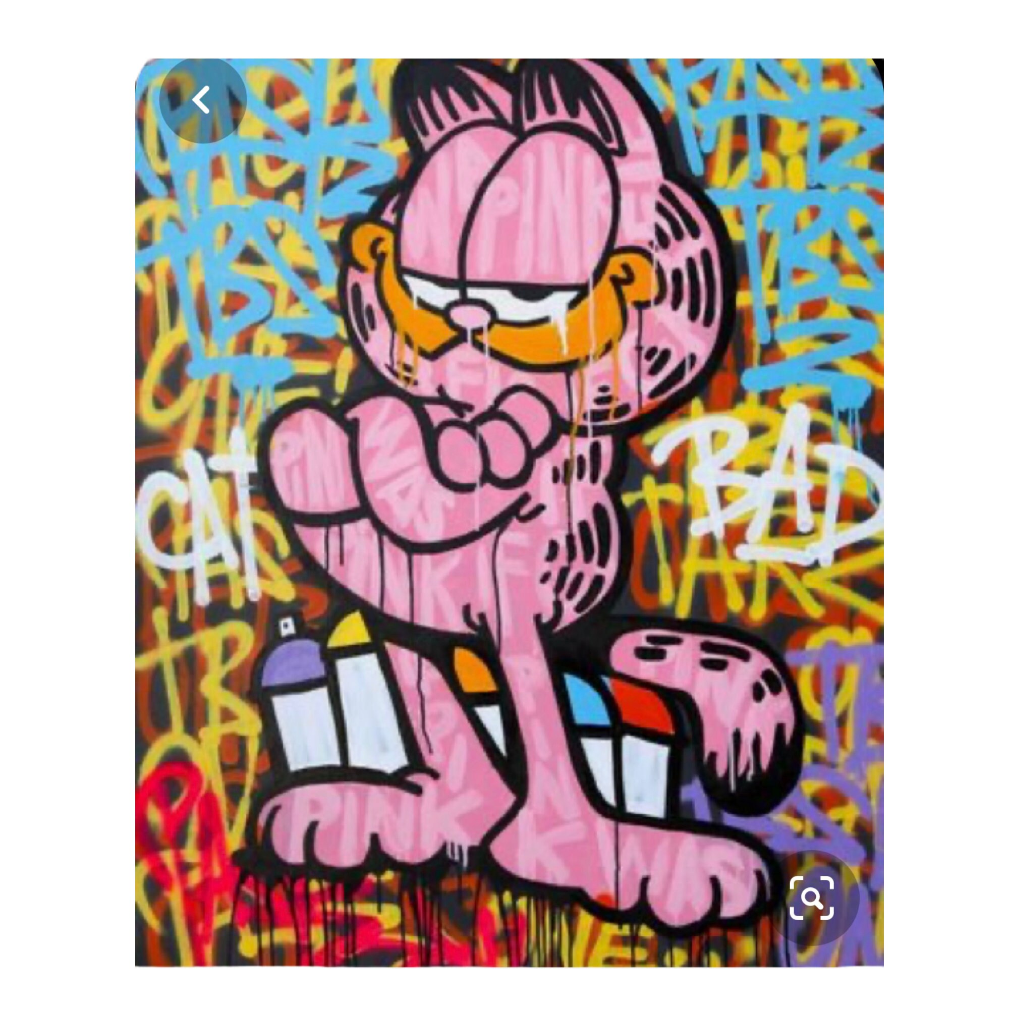 PINK GARFIELD Graffiti Canvas Impresión pared Arte Decoración | Etsy