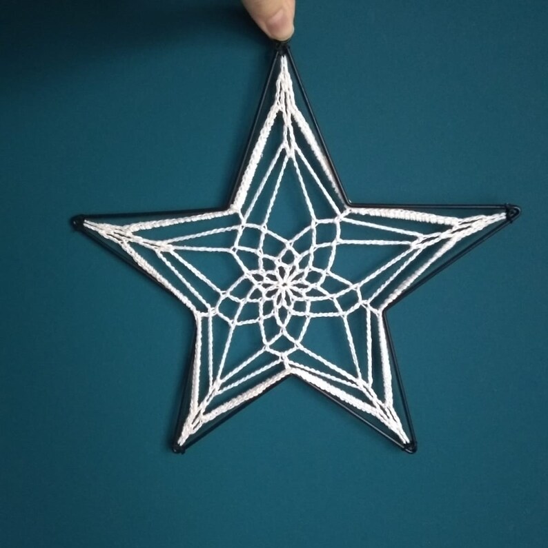 Crochet Pattern 5 Pointed Star, Diagram and Written, 3 Sizes, Christmas ...