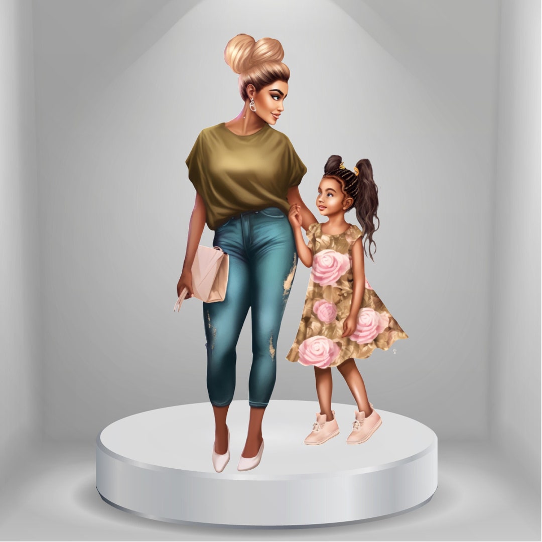 Mommy and Daughter Cardstock Centerpiece – Mother's Day Table Decor - Etsy