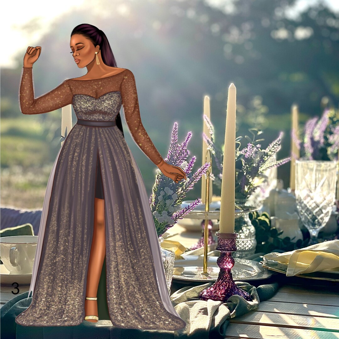 24 Inch Elegant Black Girl Centerpiece -tabletop Centerpiece - Party ...