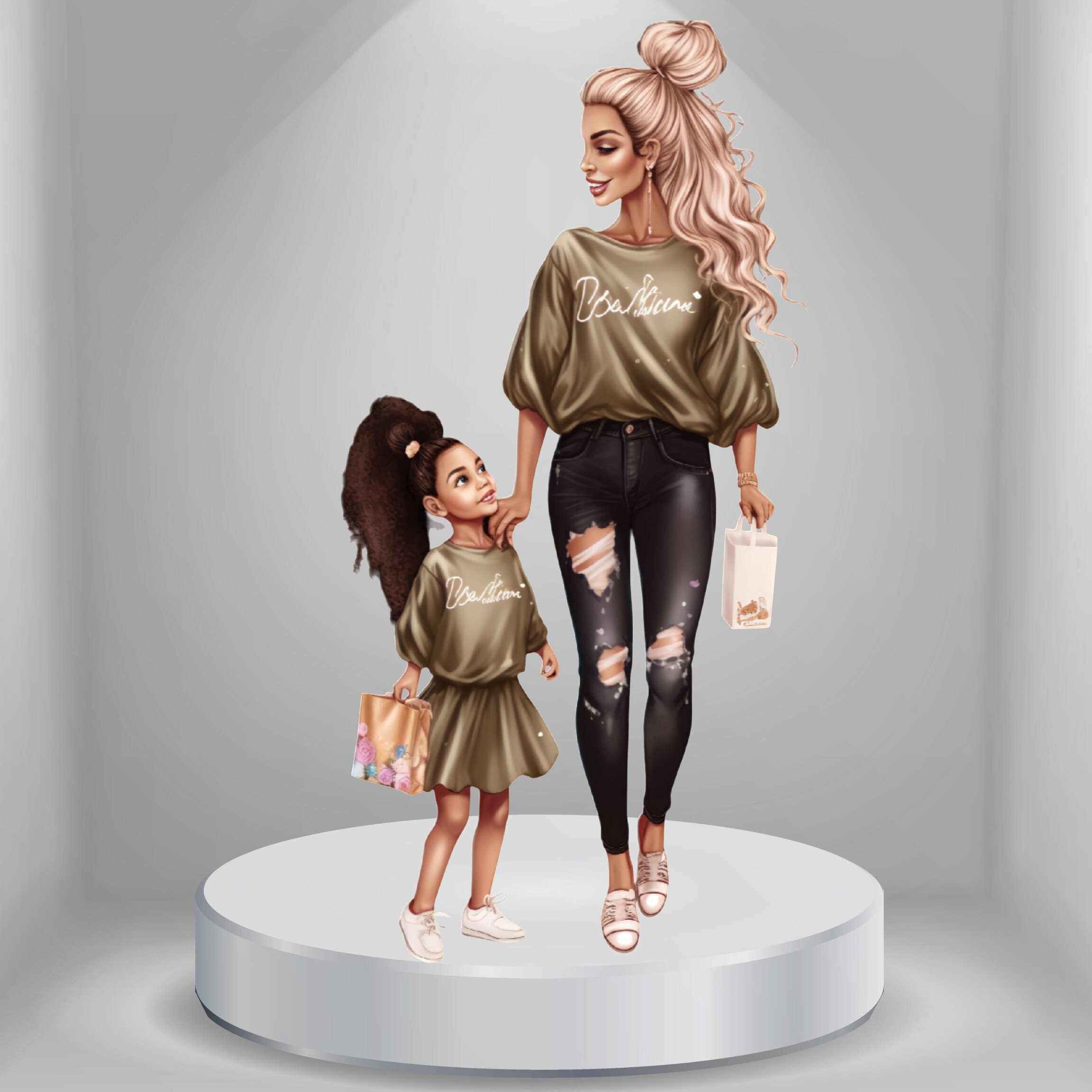 Mommy & Daughter Centerpiece - Double-sided Party Table Decor - Etsy