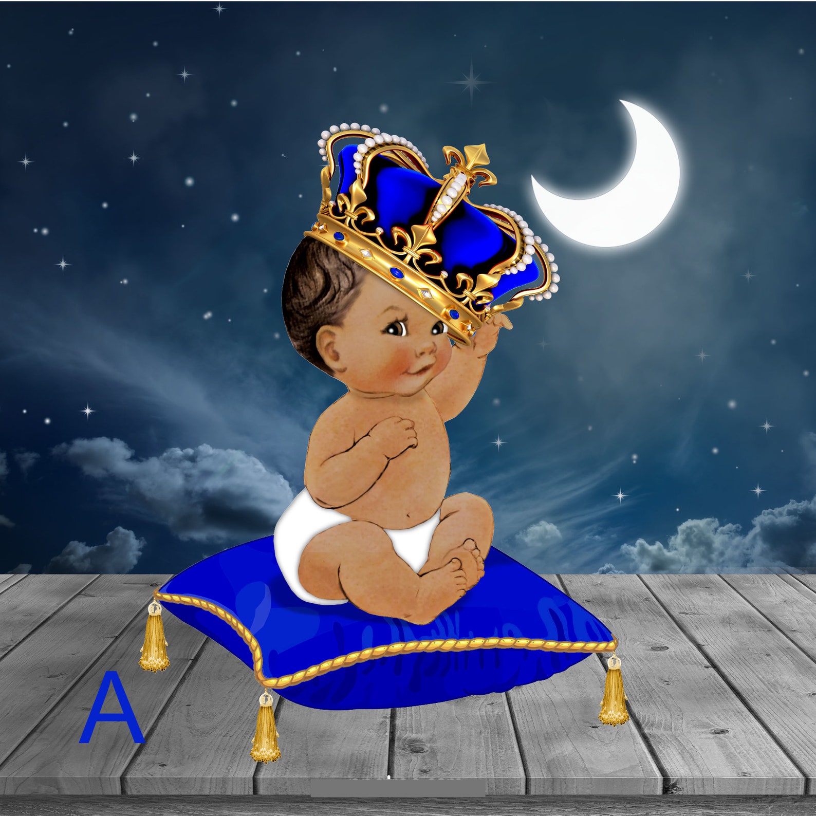 Royal Prince Sitting on Pillow Cutout Baby Shower - Etsy
