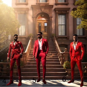 Valentines Day - Men With Red Suits Centerpieces Table Decor - Cutouts ...