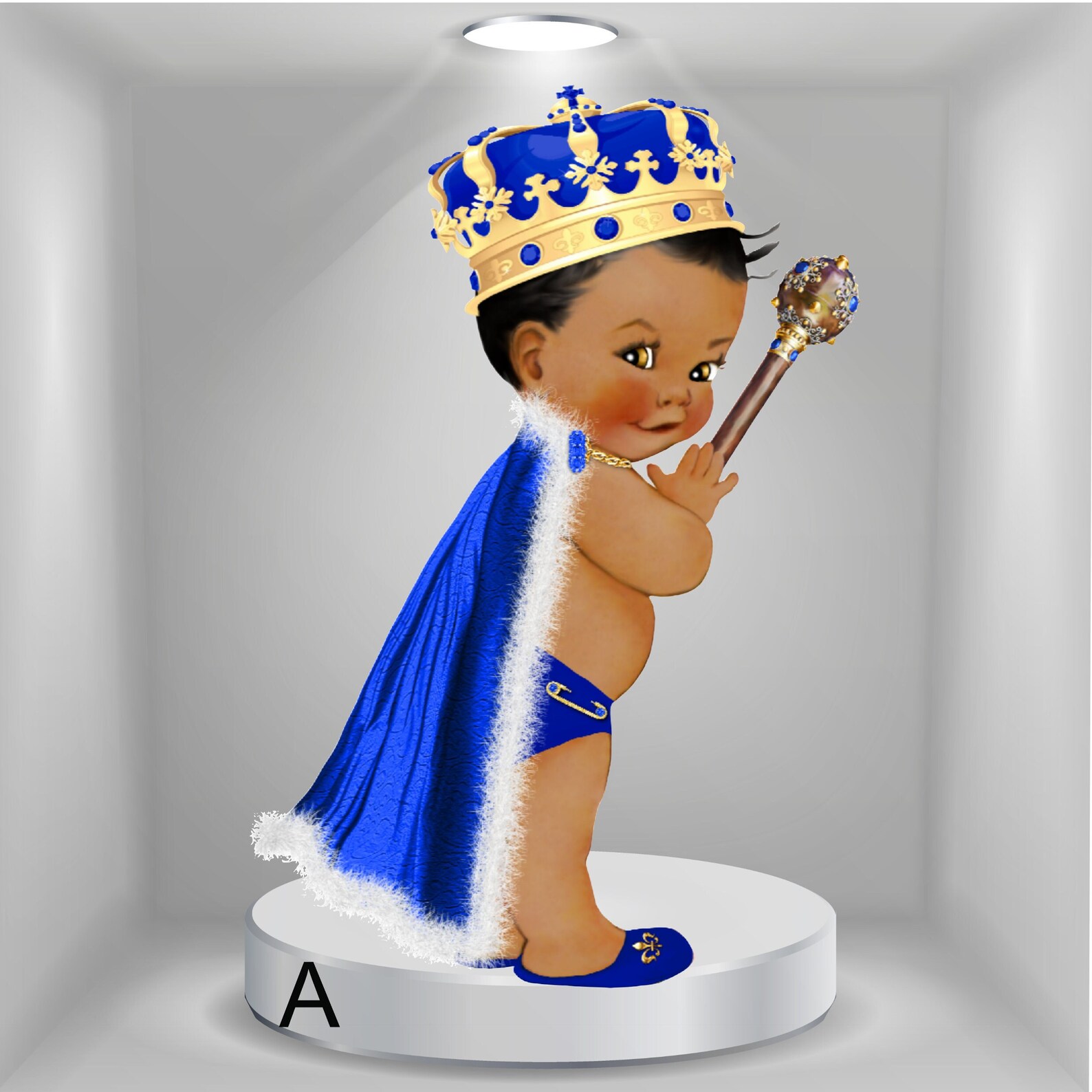 24 Inch Centerpiece - Royal Blue and Gold Prince - Tabletop Decor ...