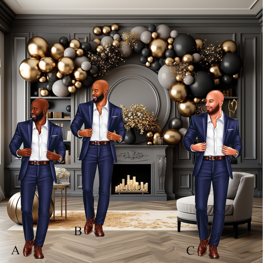 Men in Blue Suits Centerpiece – Birthday Party Table Decor - Etsy