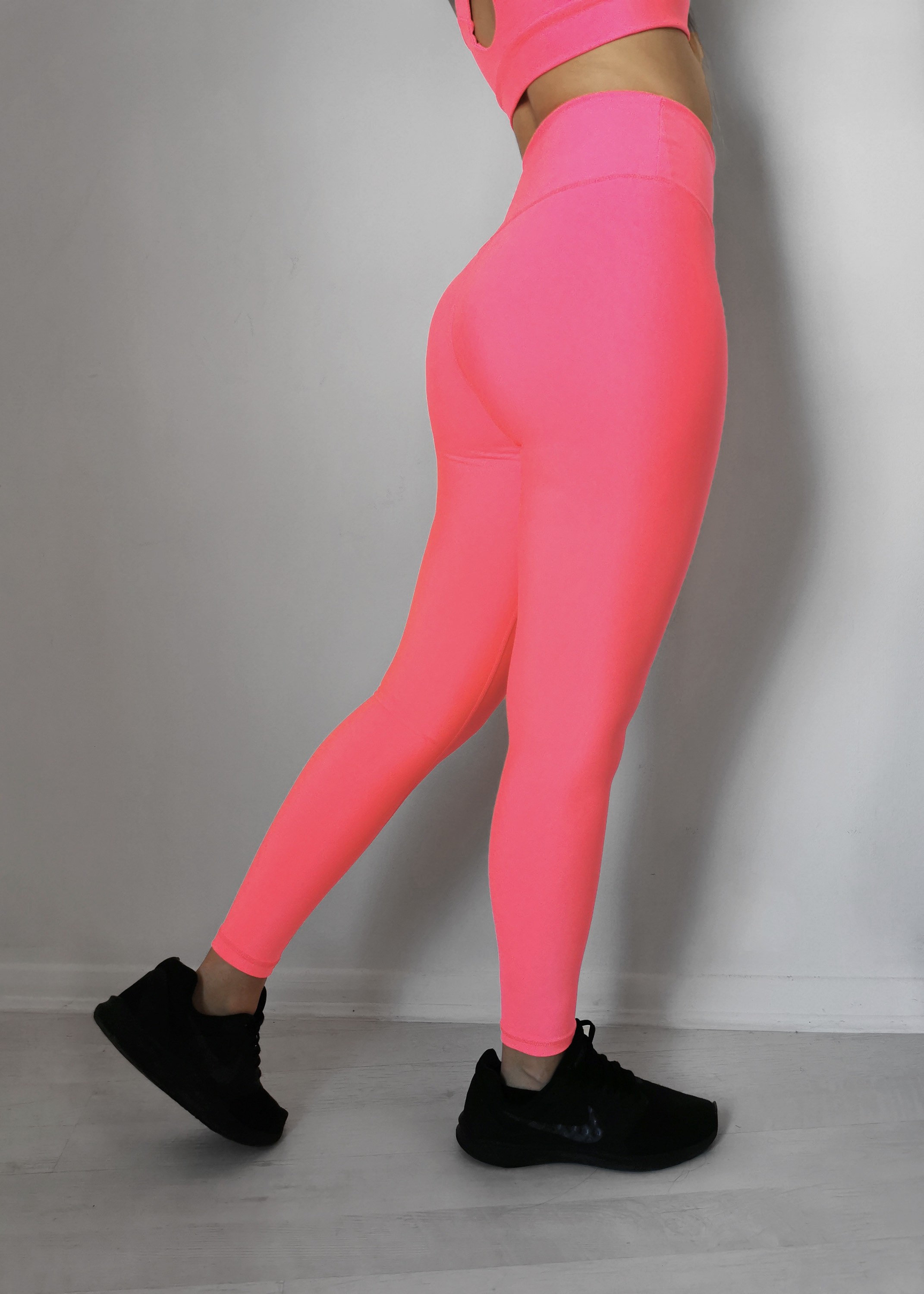 Neon Pink Squatproof Leggings Yoga Pants Opaque Gym Dance - Etsy