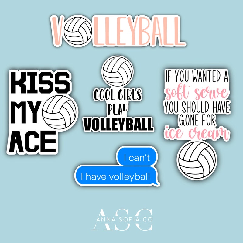 Volleyball Stickers - Etsy
