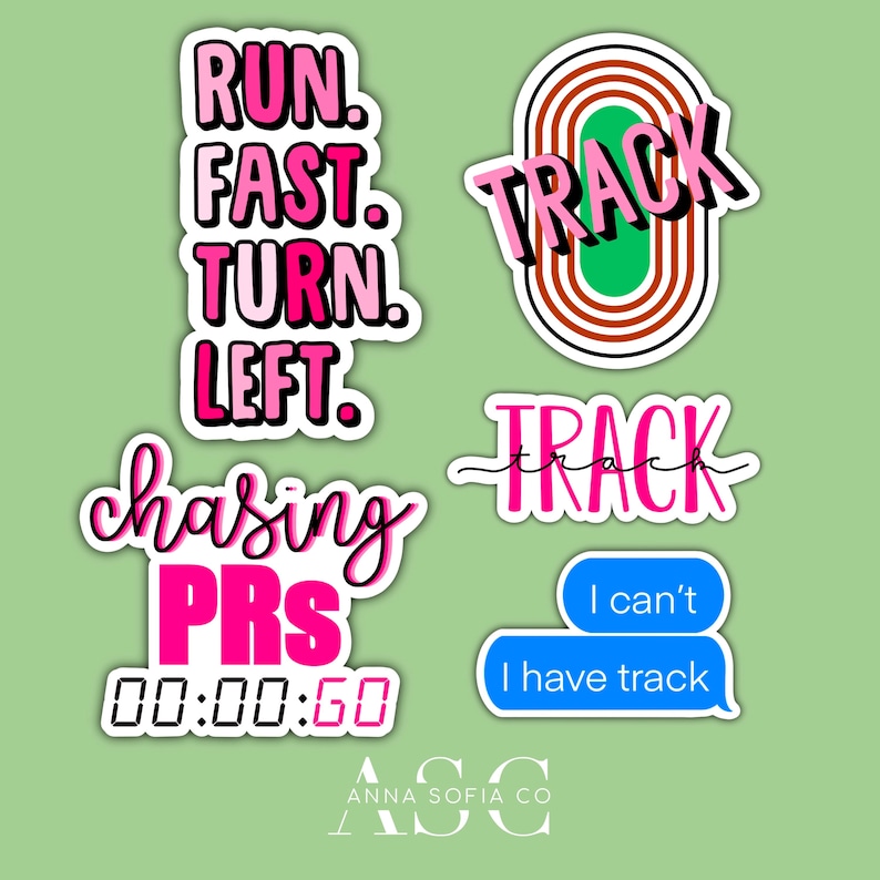 Pink Track Sticker Pack - Etsy