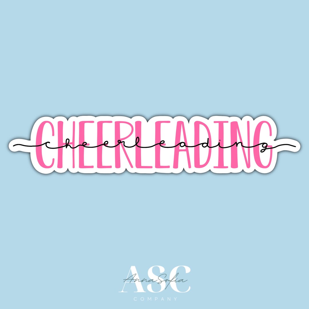 Cheerleading Sticker, Waterproof, Aesthetic, Sports, Cursive, Sticker, Laptop, Cute, Mirror ...