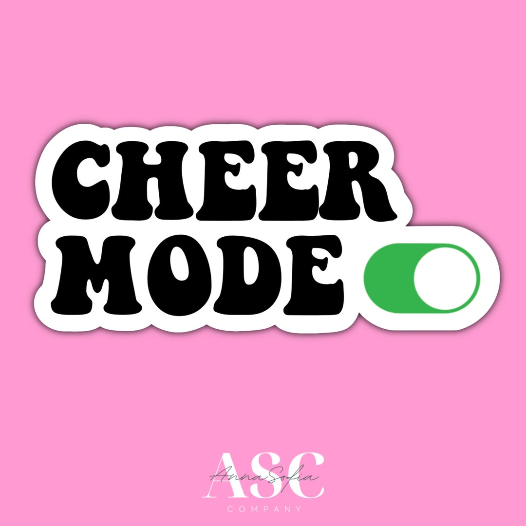 Cheer Mode Sticker, Waterproof, Laptop, Sticker, Sports, Funny, Water ...