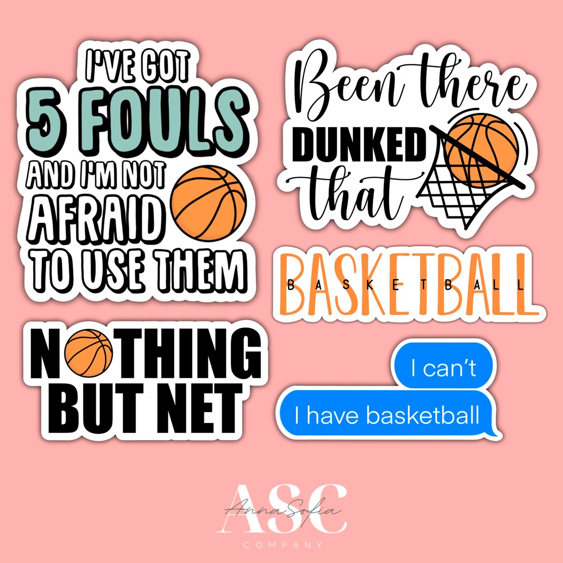 Basketball Sticker Pack Been There Dunked That I Can't I - Etsy