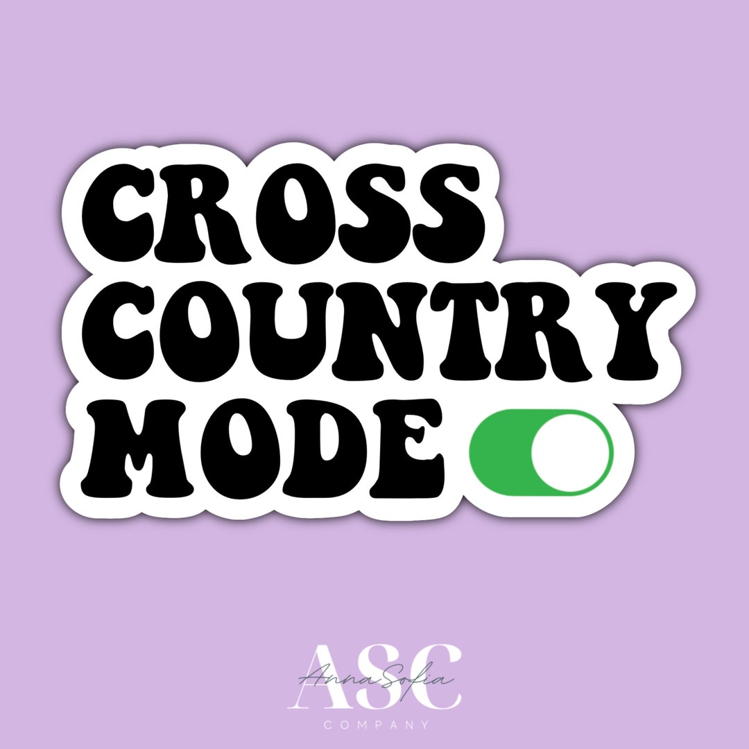 Cross Country Mode Sticker, Waterproof, Laptop, Sticker, Sports, Funny ...