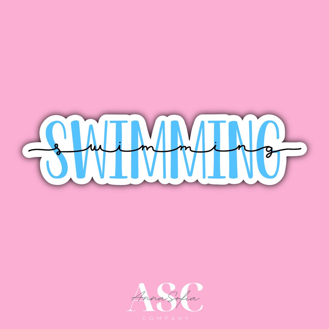 Swimming Sticker, Waterproof, Aesthetic, Sports Sticker, Laptop, Cute ...