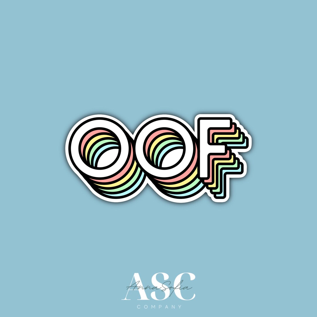 Oof Sticker, Waterproof, Aesthetic, Laptop Sticker, Water Bottle ...