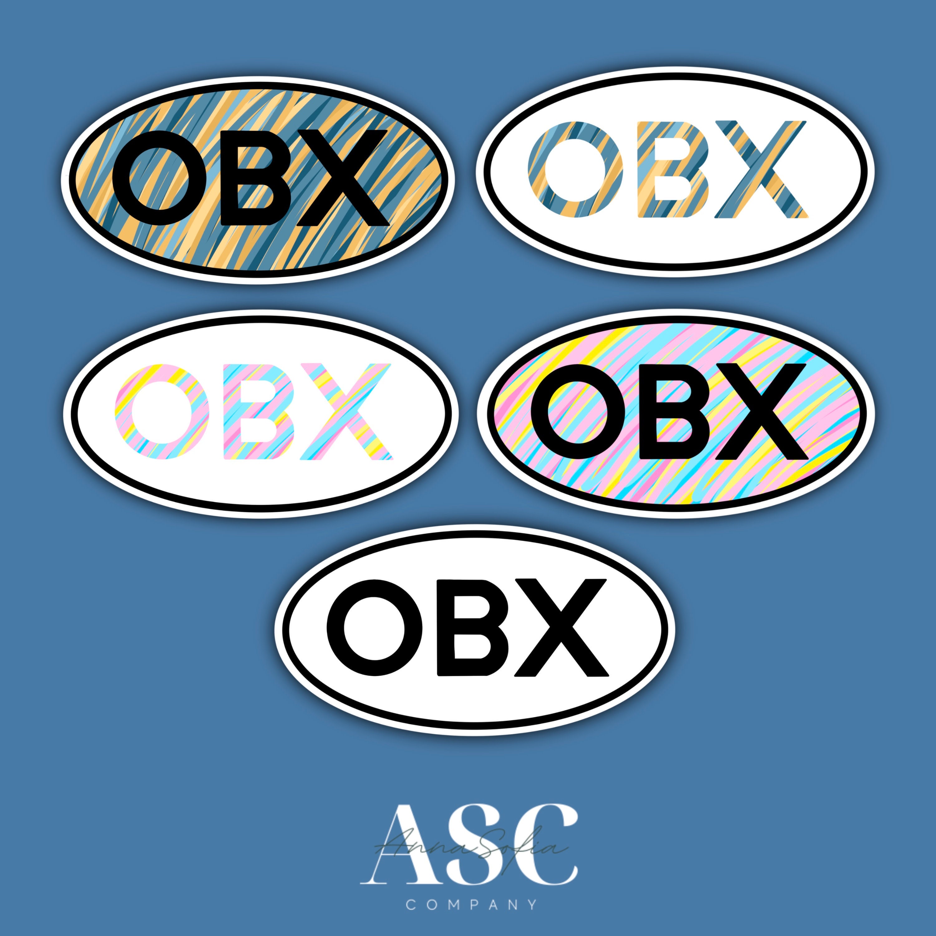 OBX Sticker Pack Outer Banks OBX Waterproof Water Bottle - Etsy