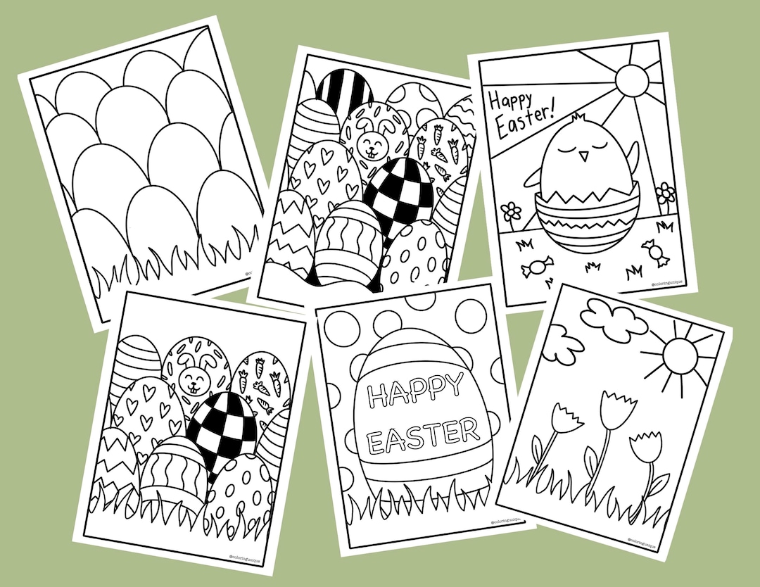 Spring & Easter Coloring Pages- Set of 10 Printable Coloring Sheets for ...