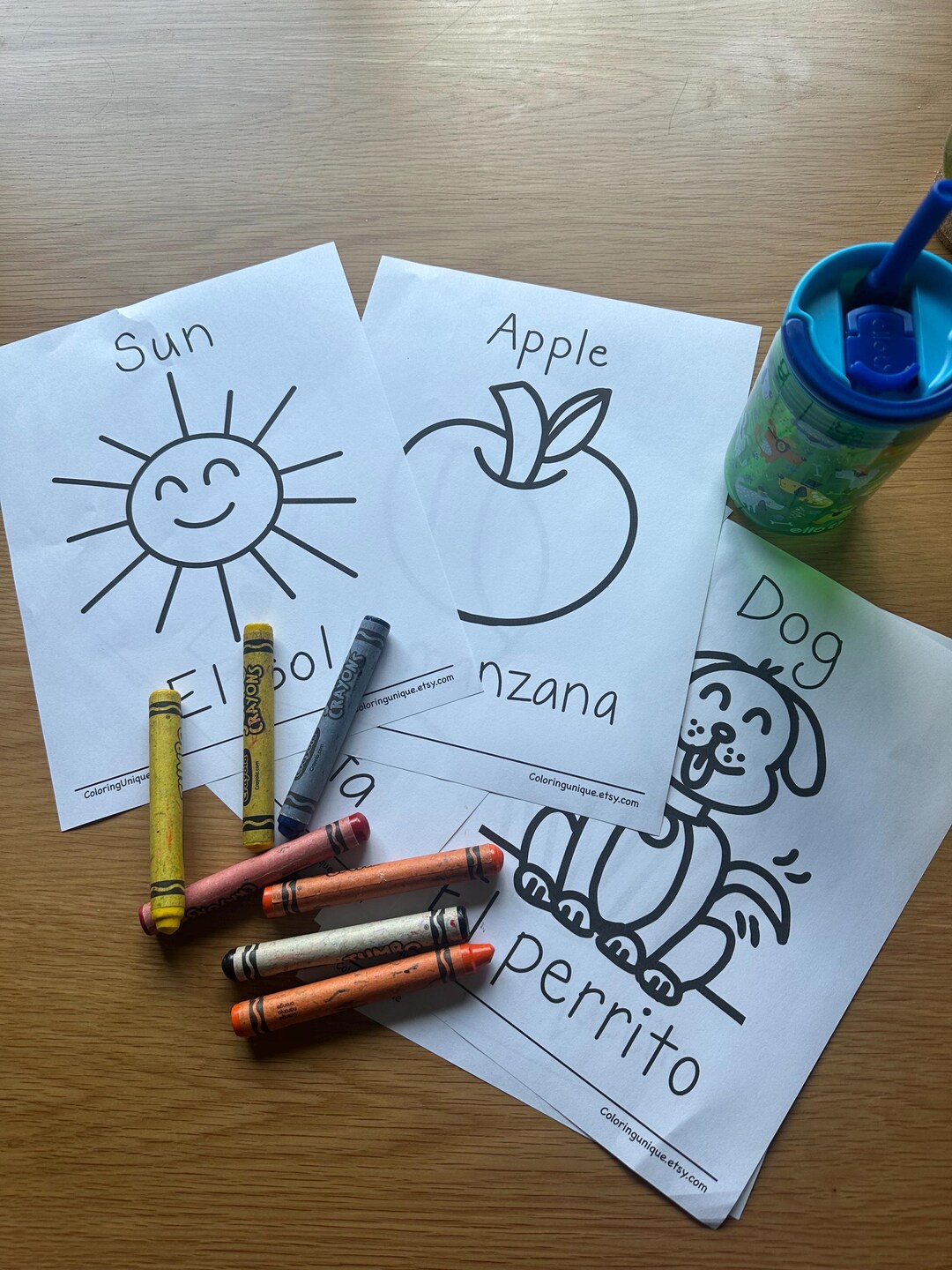 Bilingual Coloring Pages: English & Spanish Learning (PDF Download ...