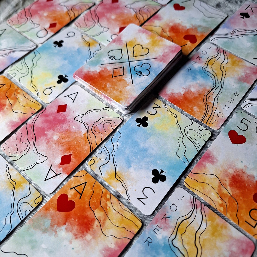 Colourful Playing Cards Rainbow Design 52 Card Deck Jokers - Etsy
