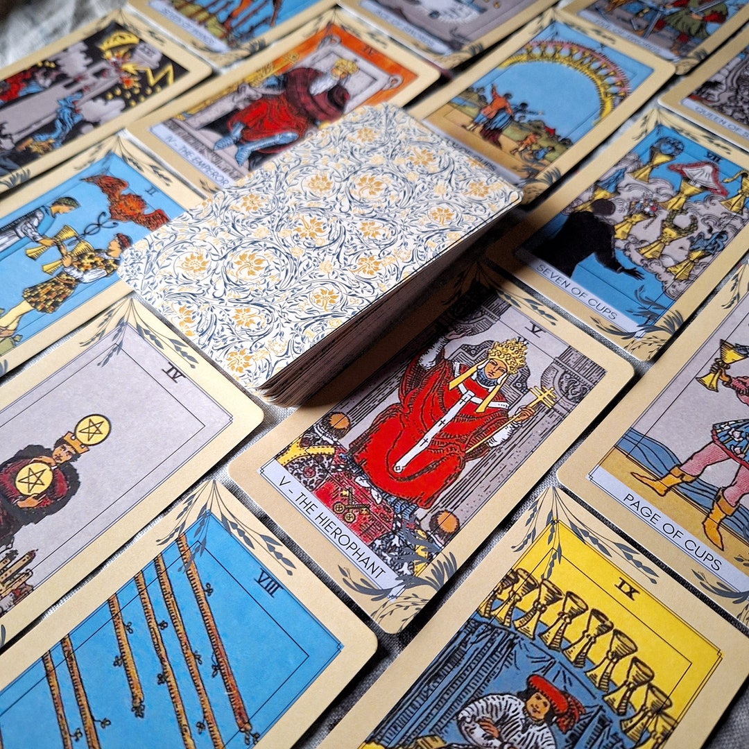 Vintage Tarot Deck Rider Waite Tarot 78 Cards Unique Design - Etsy