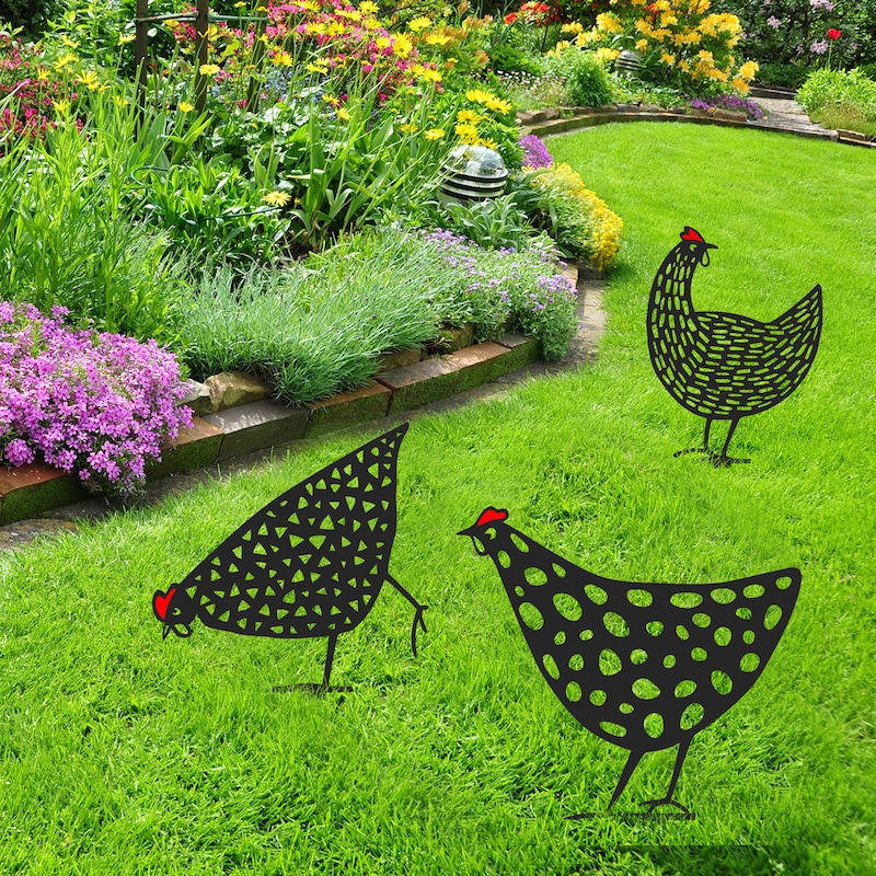 Outdoor Chicken Metal Wall Art - Etsy