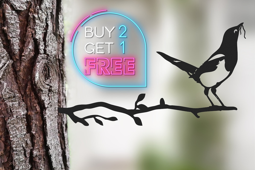 Magpie Metal Bird Wall Art Garden Decor Birds on Tree Art Garden ...