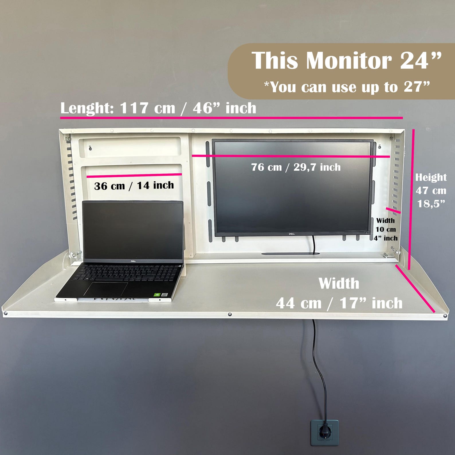 Wall Mounted Metal Murphy Desk: Space Saving Foldable Workstation for ...