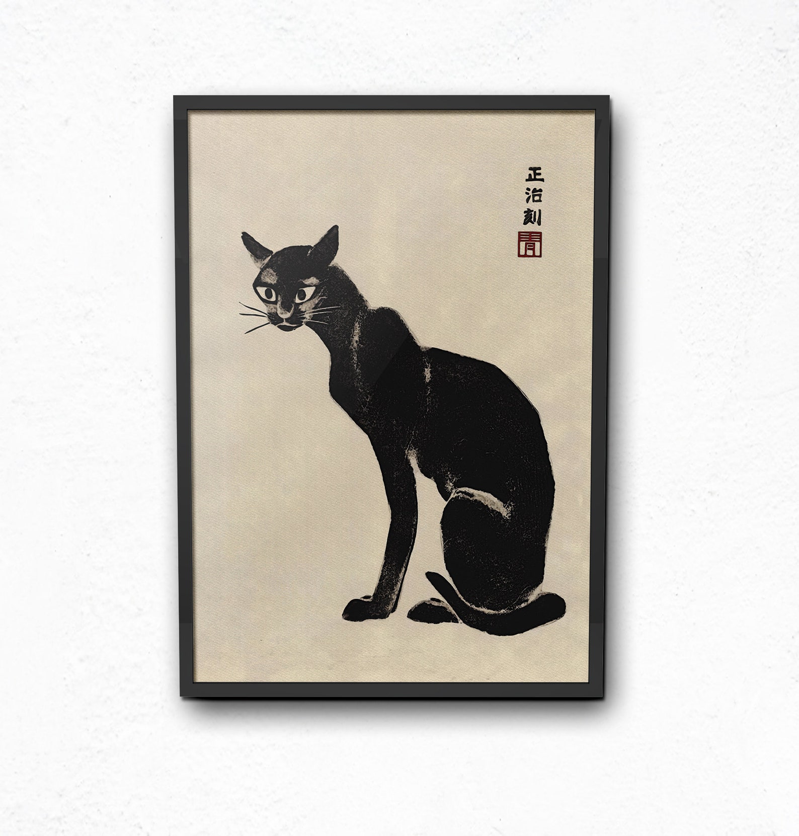 Traditional Japanese Art Cat Portrait Canvas Woodblock - Etsy