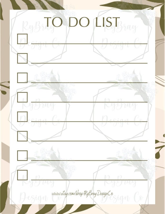 Boho to Do List PNG PDF Instant Download - Etsy