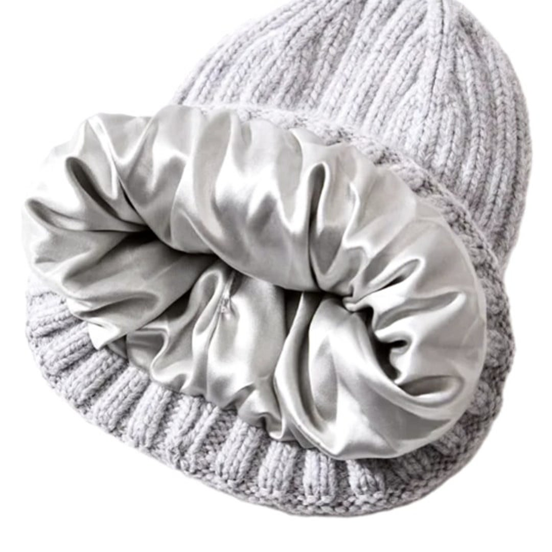 Millies Silk 100% Mulberry Silk Lined Knit Beanies Unisex Winter Hat ...