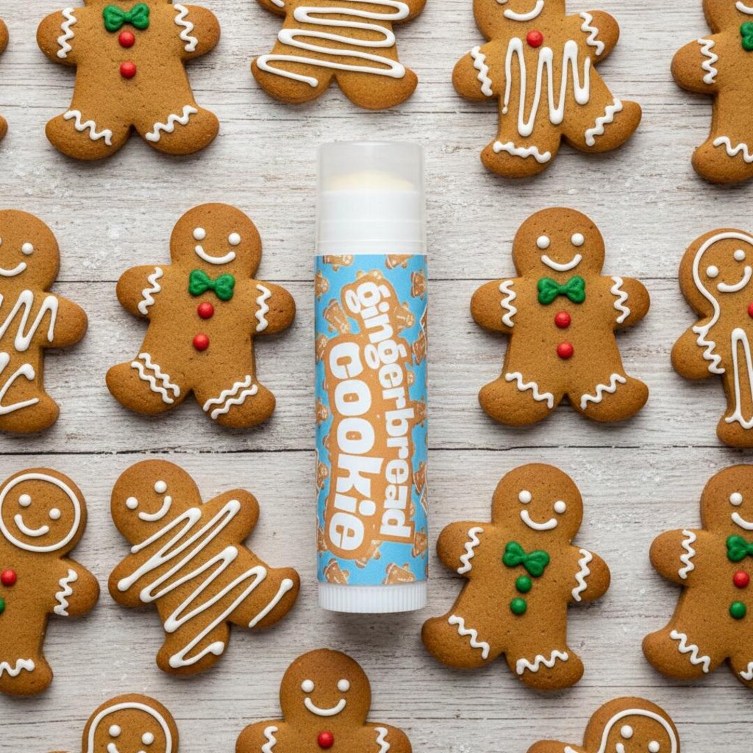Gingerbread Cookie Christmas Flavor Lip Balm: Natural, Moisturizing Lip ...