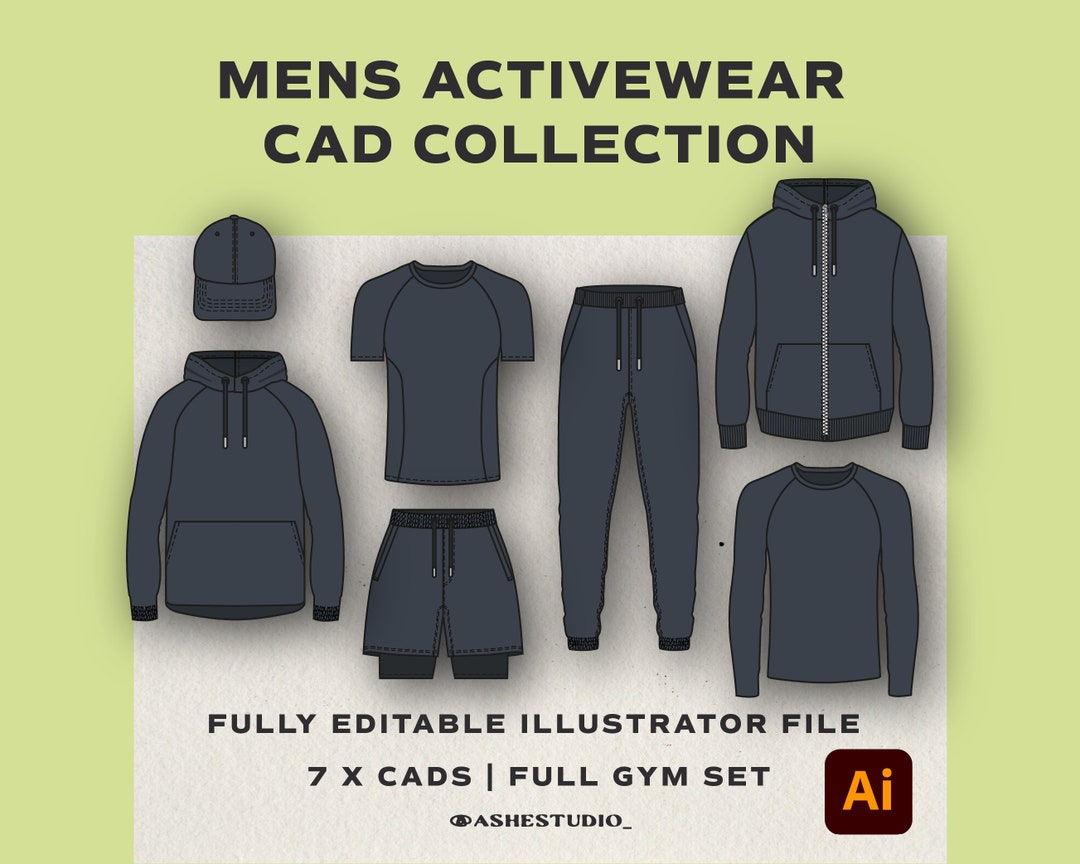 Menswear Sportswear Activewear CAD Collection | Essential Sportswear ...
