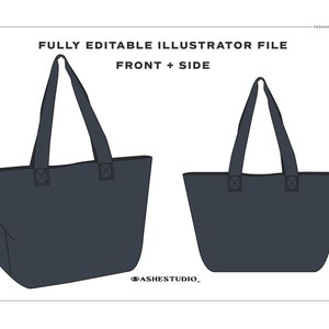 Canvas Tote Bag CAD | Fully Editable Adobe Illustrator | Ai Fashion ...