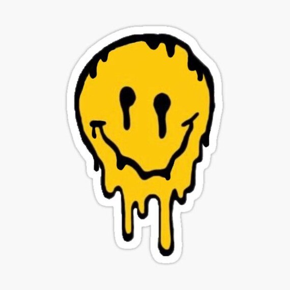 Drip Smiley Face Sticker | Etsy