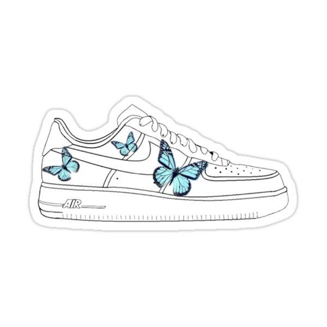 Air Force 1 Butterfly Shoes Sticker - Etsy
