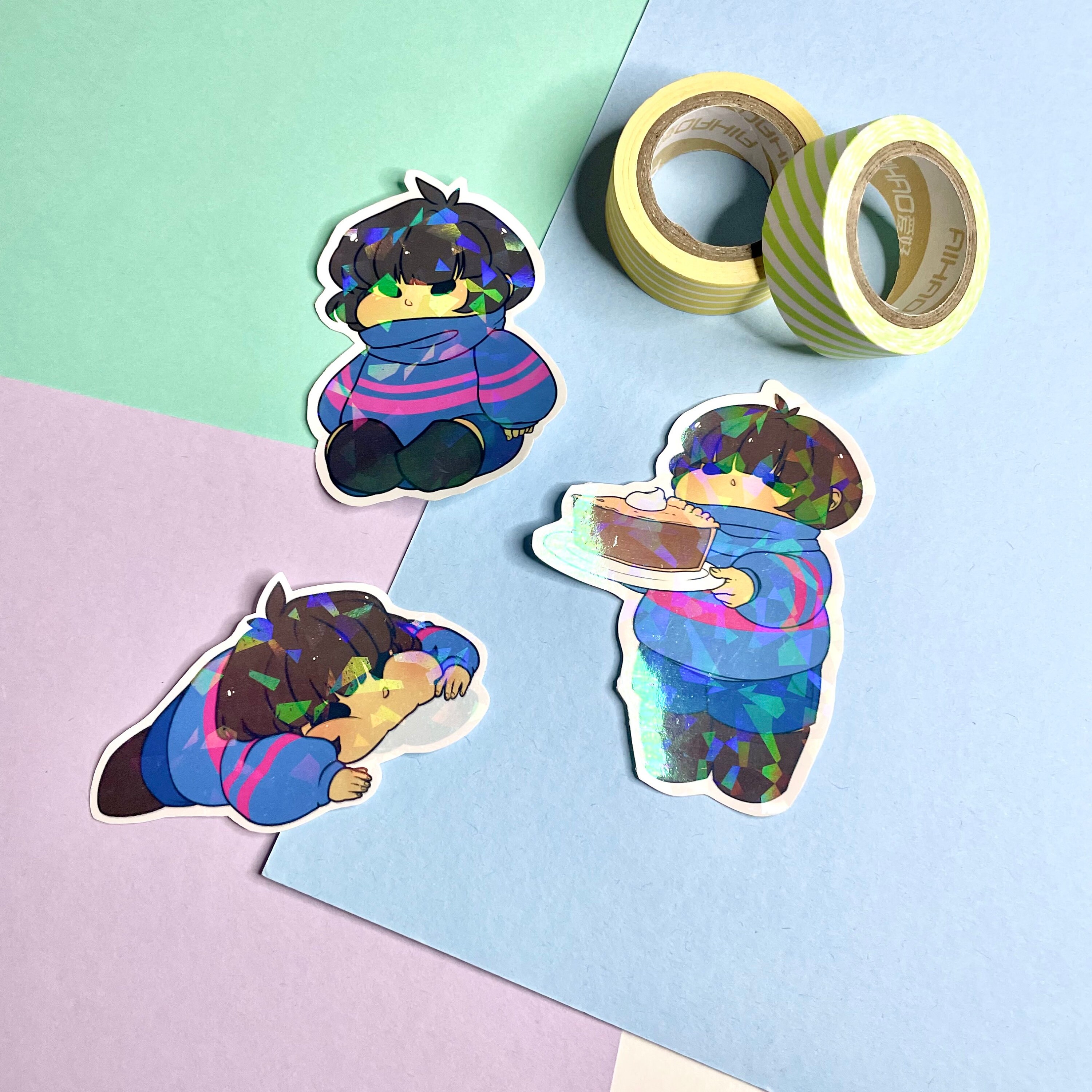 Undertale Baby Frisk Stickers Holographic Gloss - Etsy