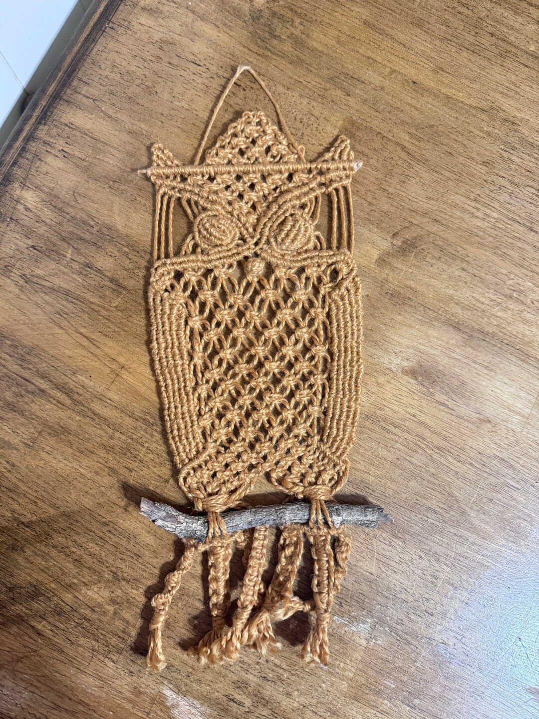 Vintage 1970 Handmade Owl Macrame Wall Hanging - Etsy
