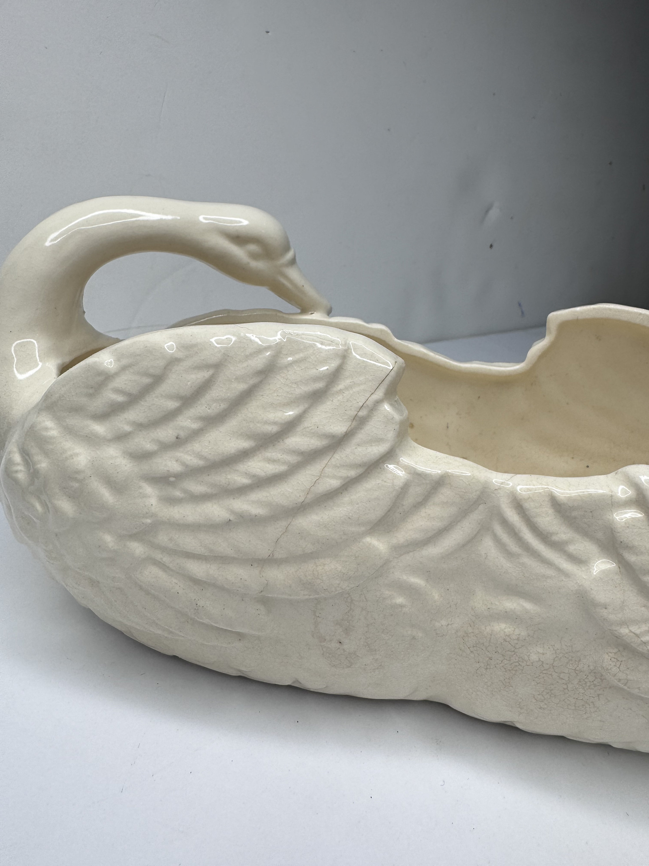 Vintage Double Swan Planter White Stamped Hand Painted Japan - Etsy