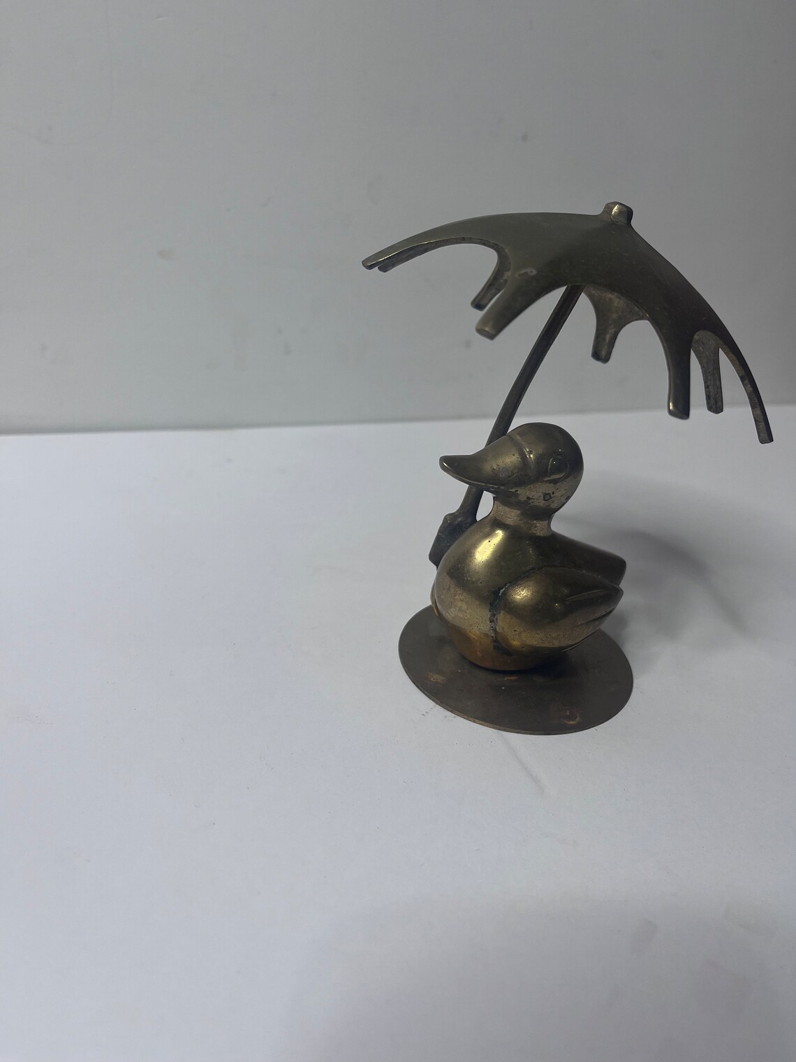 Solid Brass Duck Figurine With Umbrella - Etsy