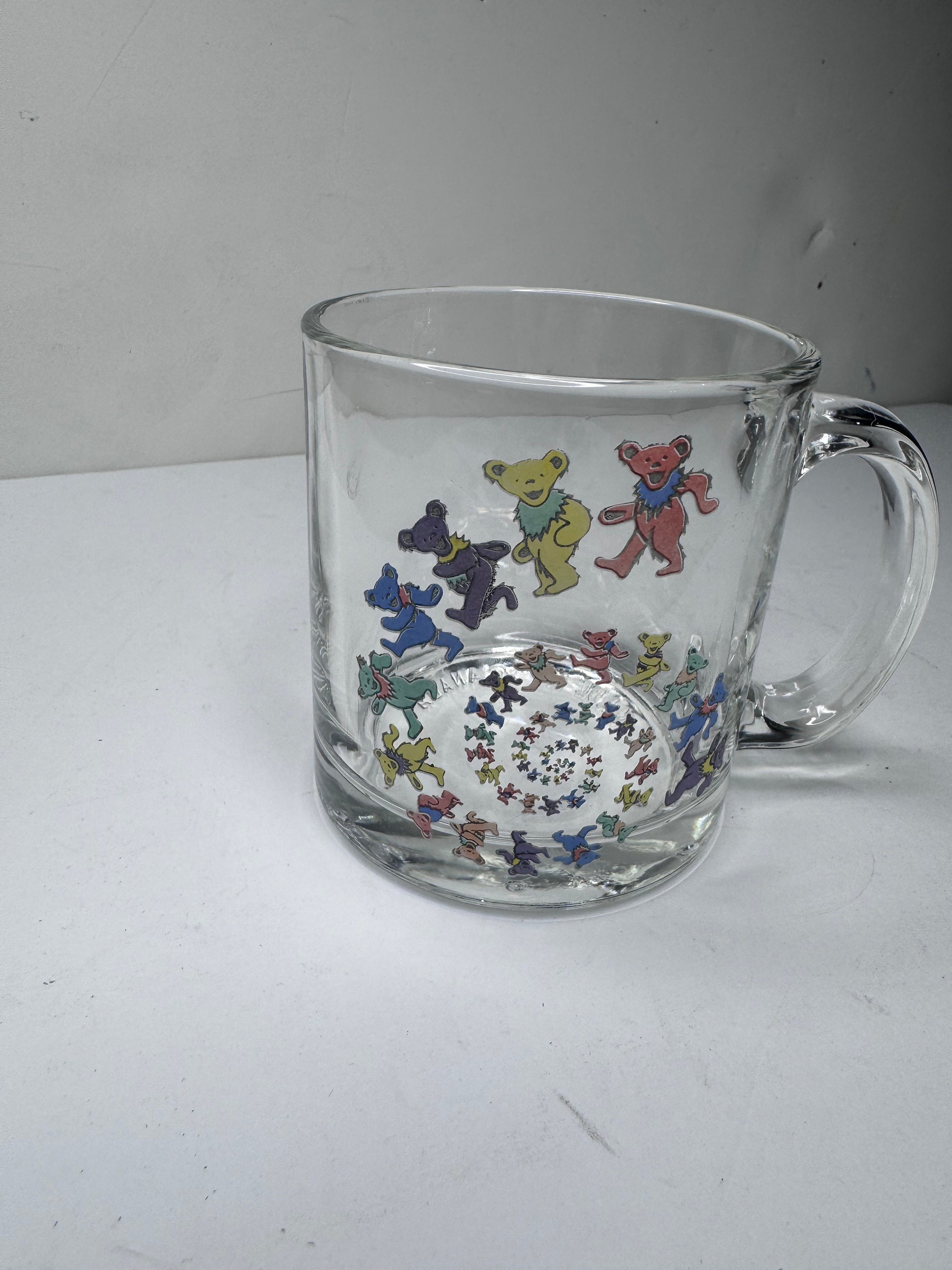 Vintage 1989 GDM INC Grateful Dead Dancing Bears Glass Coffee Tea Cold ...