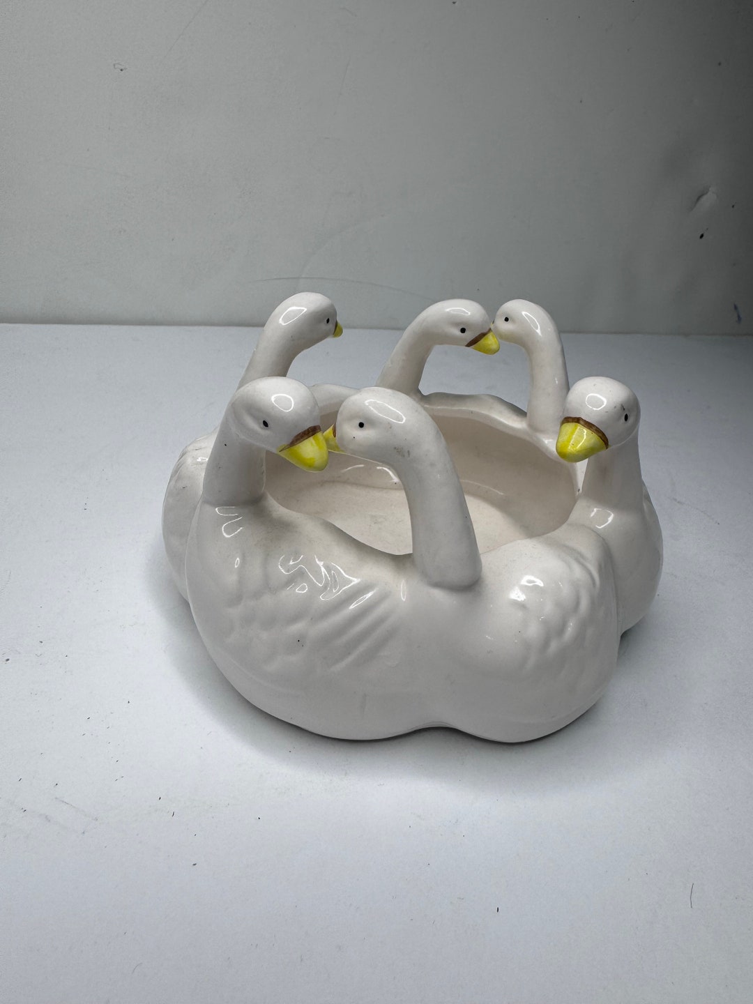 Vintage Ron Gordon Designs Japan 6 Geese Ceramic Bowl Centerpiece Decor ...
