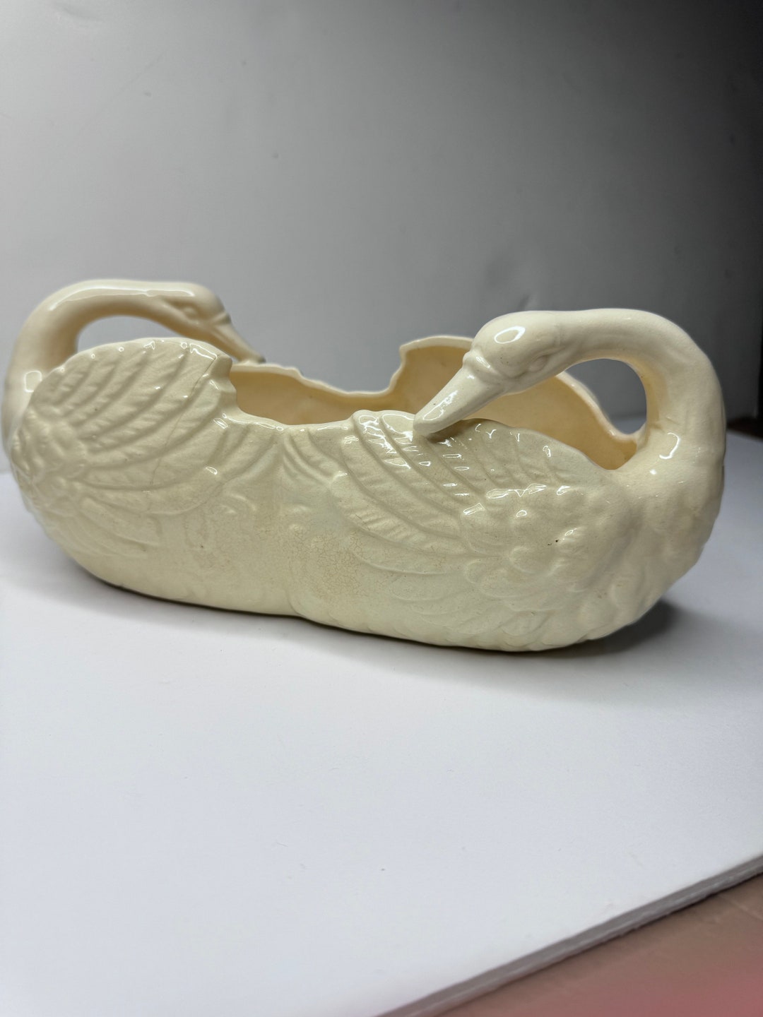 Vintage Double Swan Planter White Stamped Hand Painted Japan - Etsy