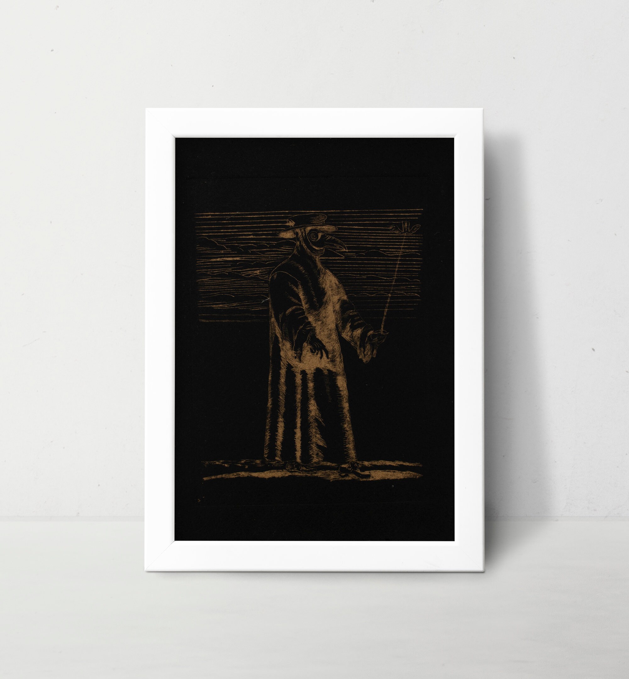 Medieval Plague Doctor Wall Art Print, Black Death, Gothic Wall Art ...