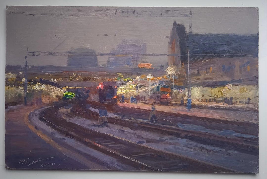 Original Oil Painting,cityscape Landscape Oil Artwork,ukrainian Artist ...