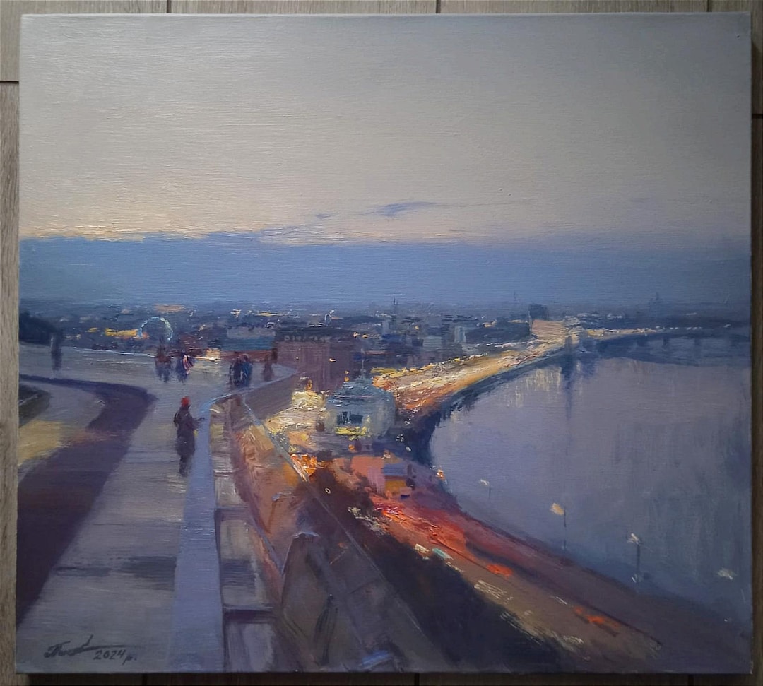 Original Oil Painting,cityscape Landscape Oil Artwork,ukrainian Artist ...