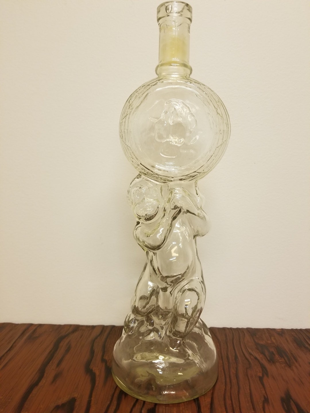 Antique Clear Glass Cherub Decanter - Etsy