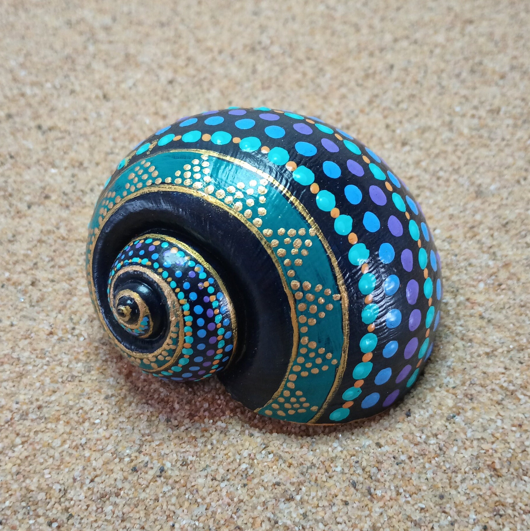 Turquoise, Indigo, and Purple Sea Snail Shell - Etsy