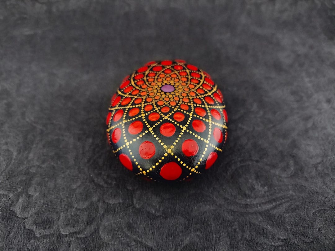 Ruby Red Fire Fibonacci Mandala Stone - Etsy
