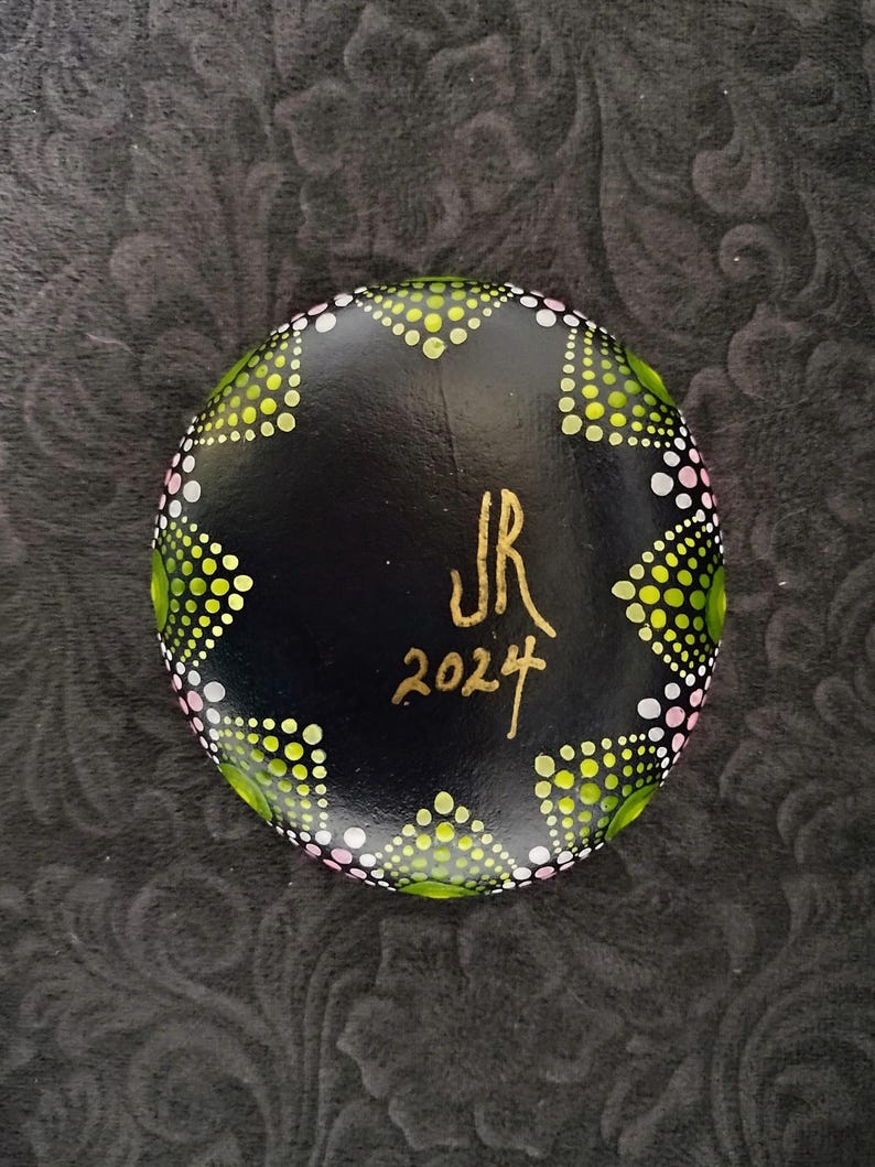 Pink Fibonacci Flower Mandala Stone - Etsy