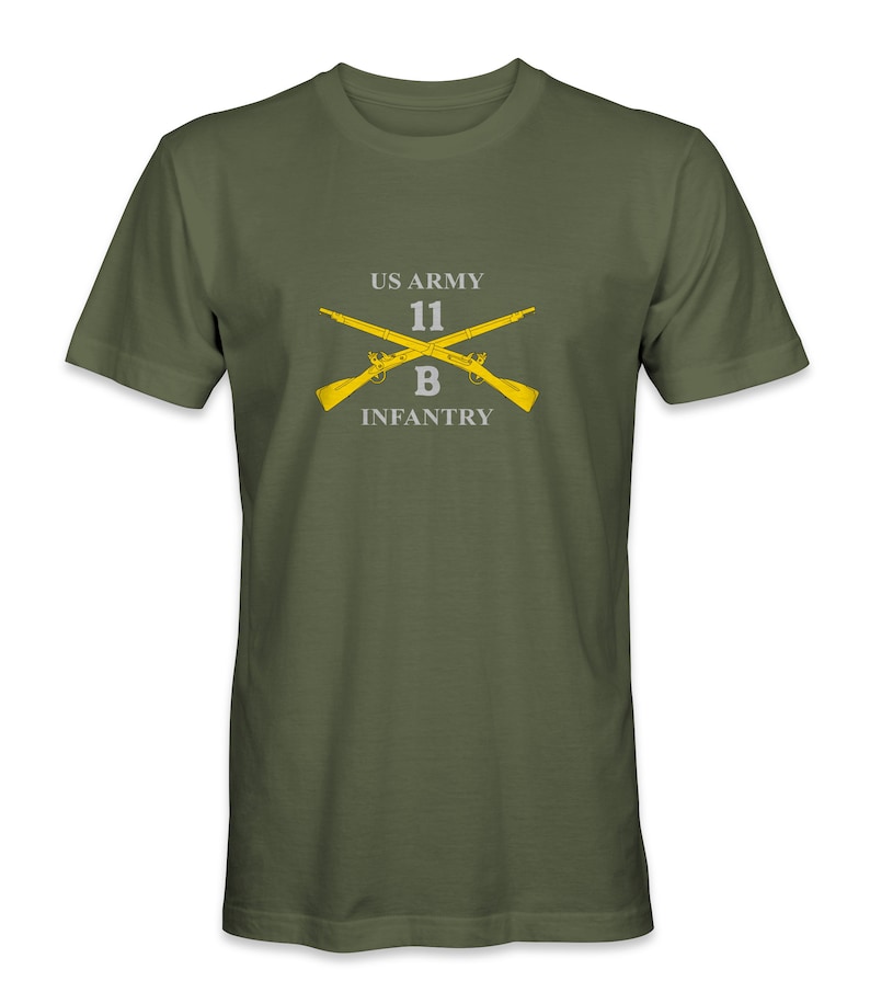 US Army 11B Crossed Rifles Infantry T-shirt (silver Letters) V1 ...