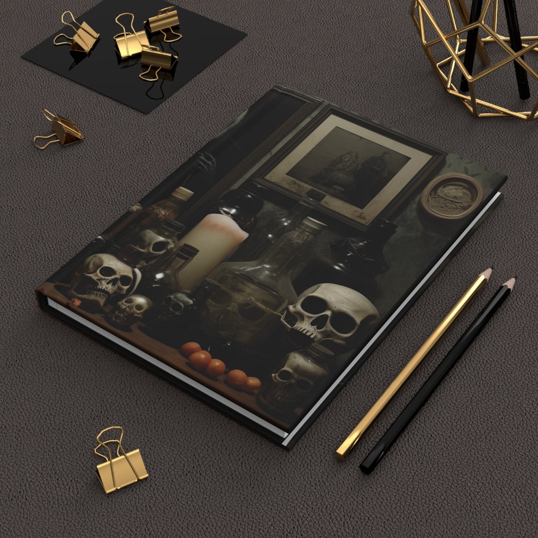 Skull Notebook, Goth Journal, Gothic Diary, Creepy Witchy Gifts for Her ...